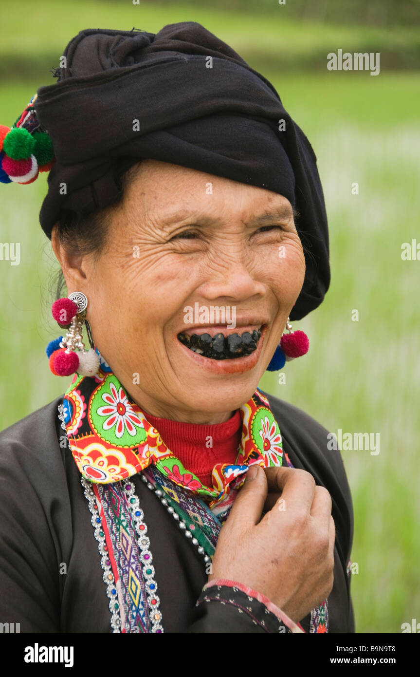 Portrait of a Black Lu hilltribe woman in Tam Duong Vietnam Stock Photo ...