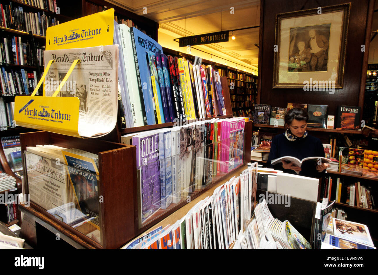 France, Paris, Galignani English Bookshop in Rue de Rivoli Stock Photo ...