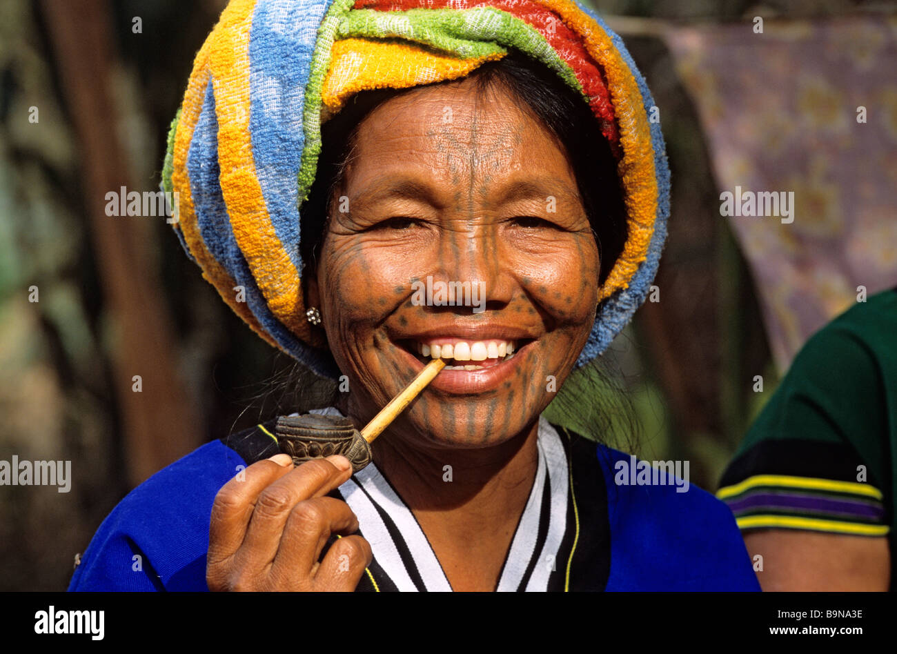 Myanmar (Burma), Chin State, Chin ethnic group, Chin spider woman Stock ...