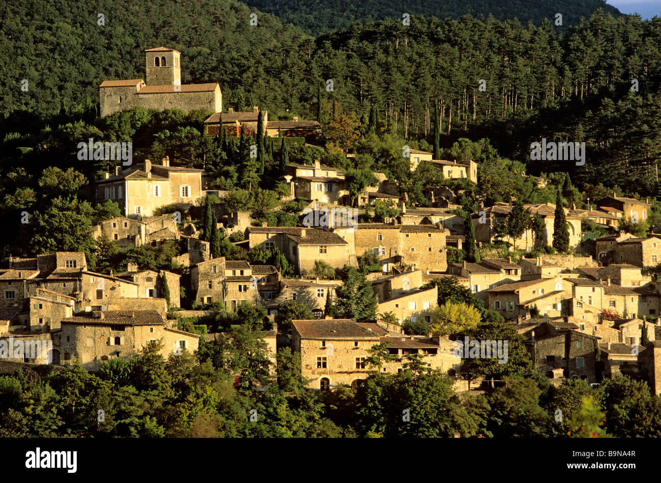 France, Drome, Drome Provencale, Mirmande, labelled Les Plus Beaux Villages de France (The Most ...