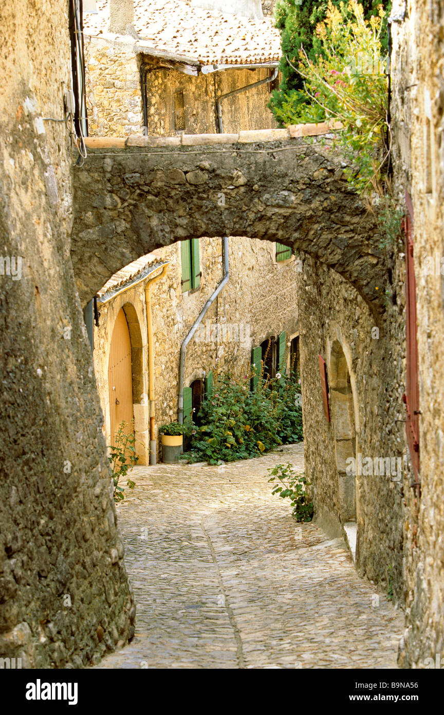 France, Drome, Drome Provencale, Mirmande, labelled Les Plus Beaux Villages de France (The Most ...