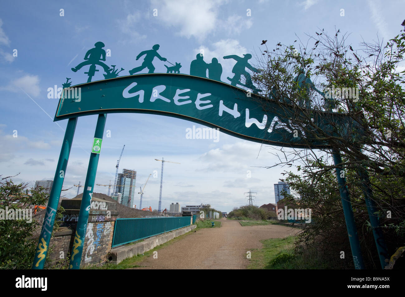 The Greenway footpath near the Olympic site Stratford London England ...