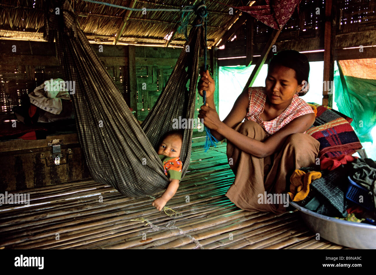 Myanmar (Burma), daily life in the delta of Irrawaddy River Stock Photo ...