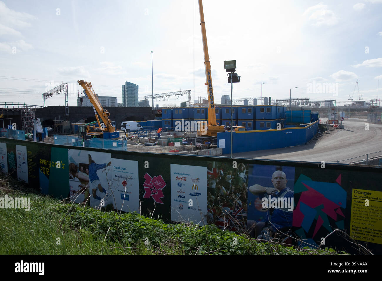The London 2012 Olympic site under construction March 2009 Stratford ...