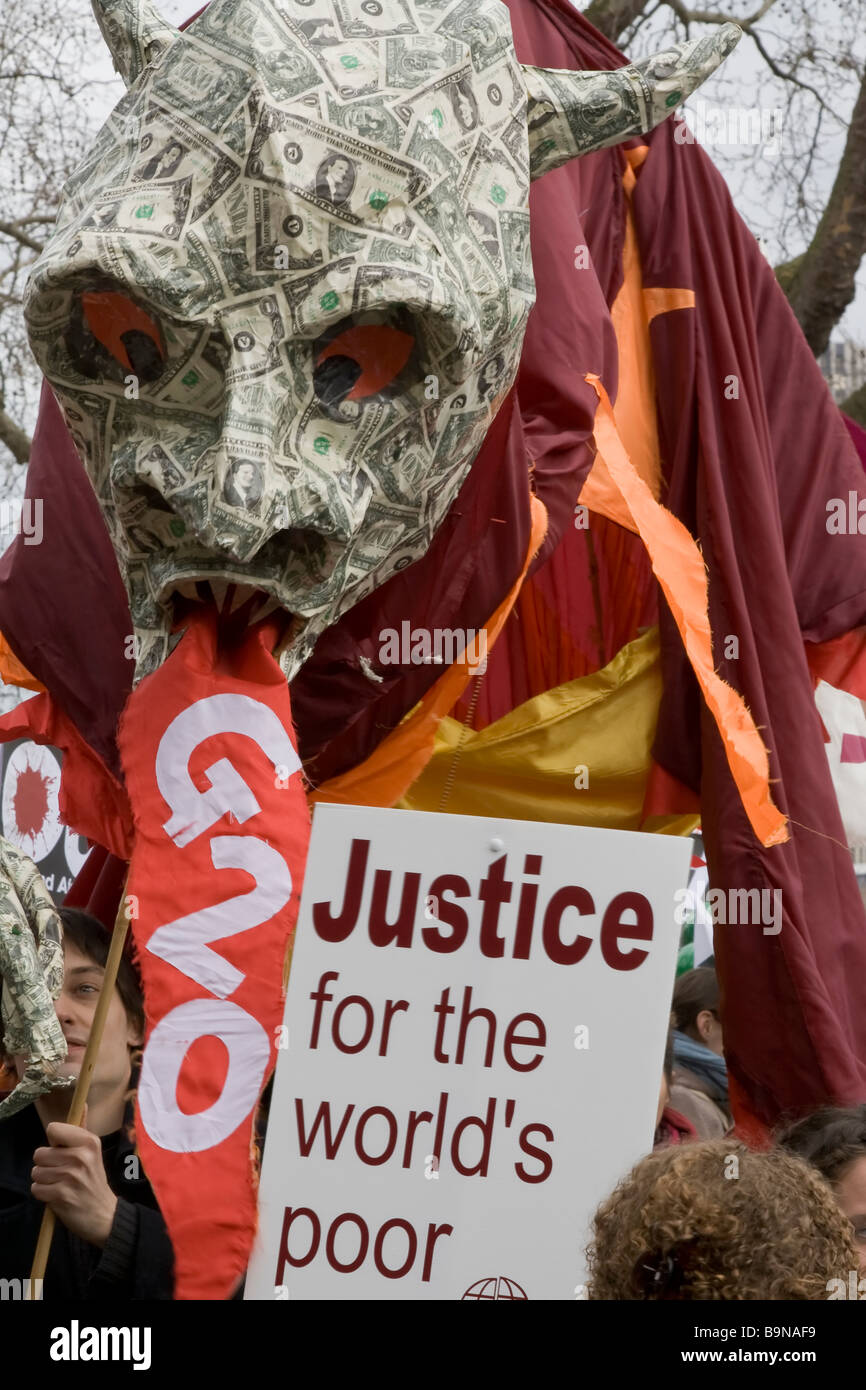Demonstration over the G20 meeting in London, England Stock Photo - Alamy