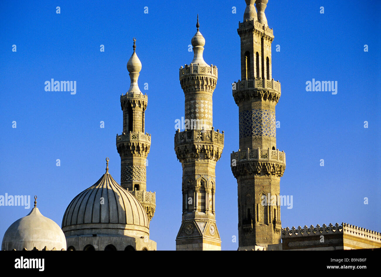 Egypt, Cairo, minarets of El Azahr Mosque Stock Photo - Alamy