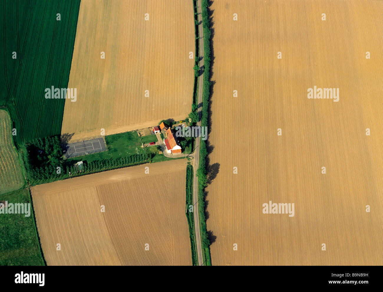 France, Nord, French Flanders, fields (aerial view Stock Photo - Alamy