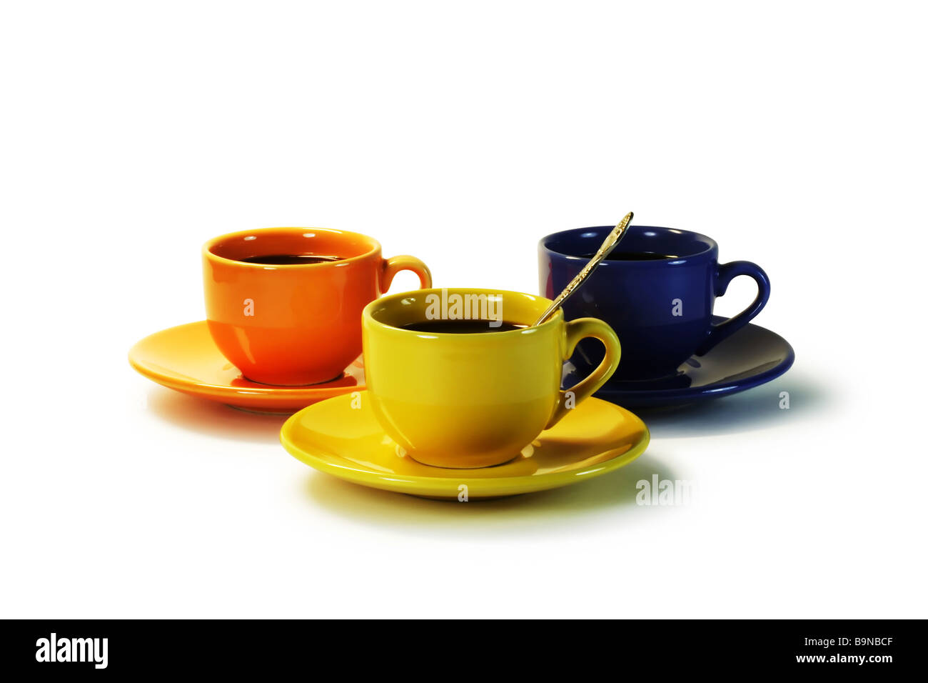 Row espresso cups Cut Out Stock Images & Pictures - Alamy