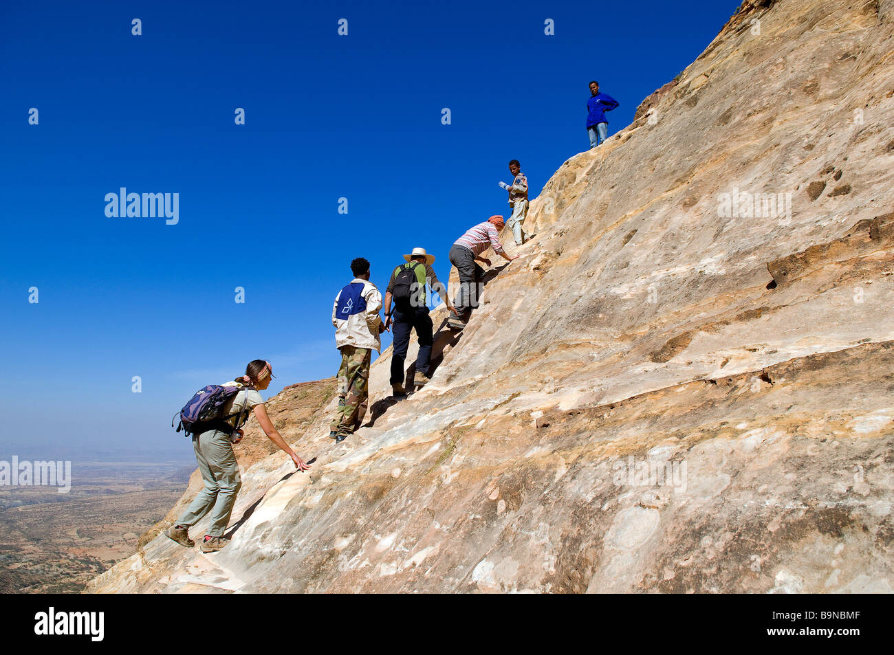 Ethiopia, Tigray area, churches Gheralta group, rising to the church ...