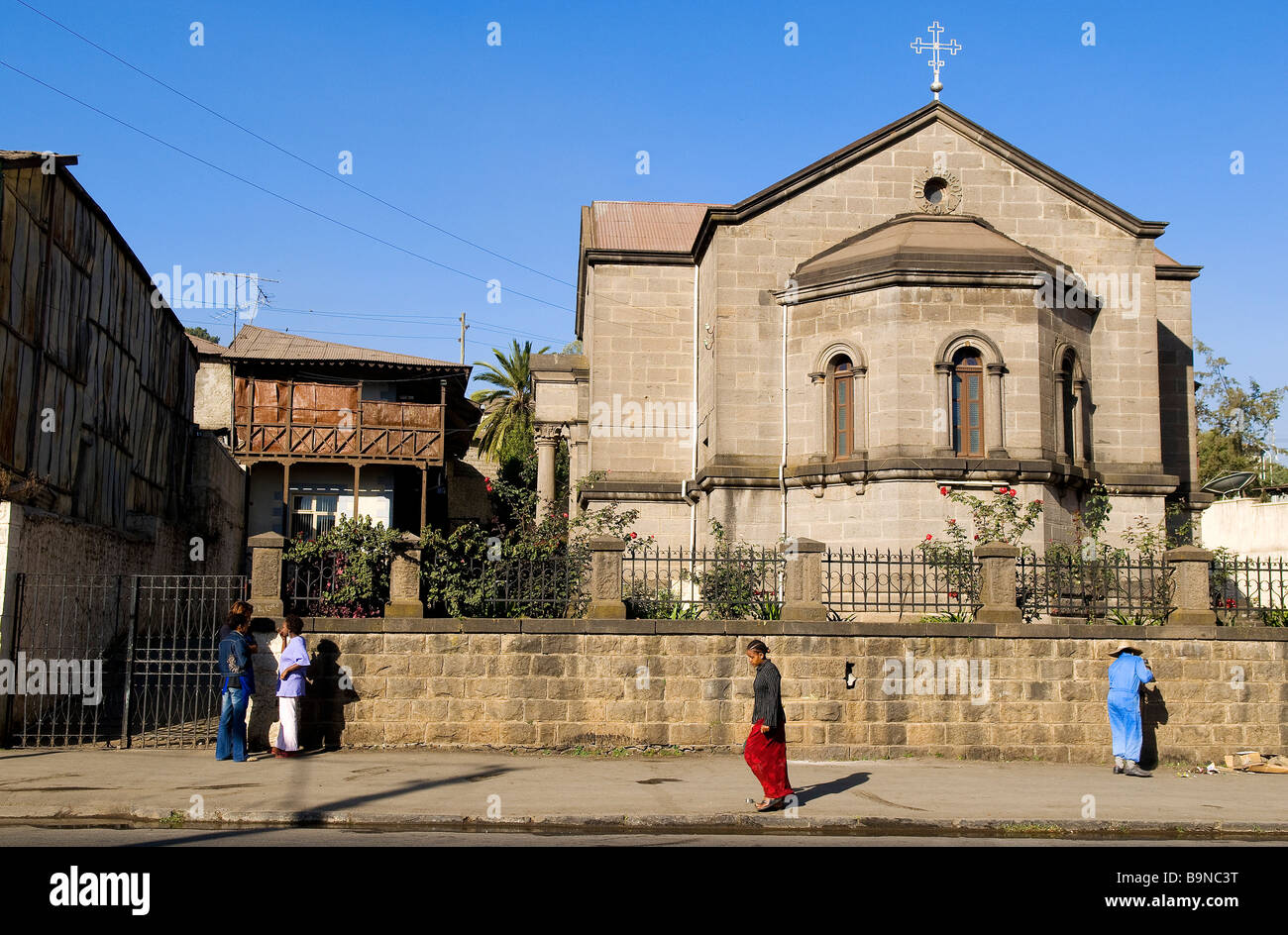Ethiopia, Addis Ababa, Greek Orthodox church on Adwa avenue Stock Photo ...