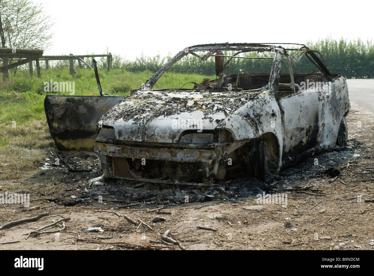 Burnt out car Stock Photo - Alamy