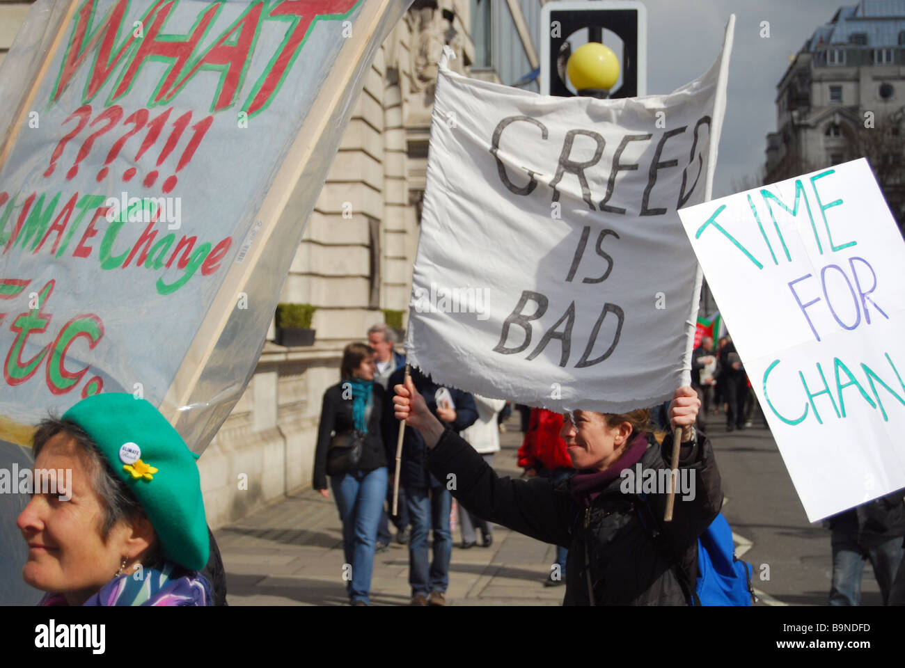 Anti capitalism protest march 2009 London Stock Photo - Alamy