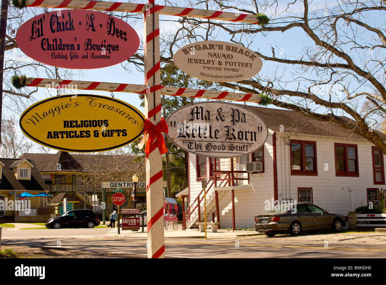 signage in Old Town Spring Stock Photo - Alamy