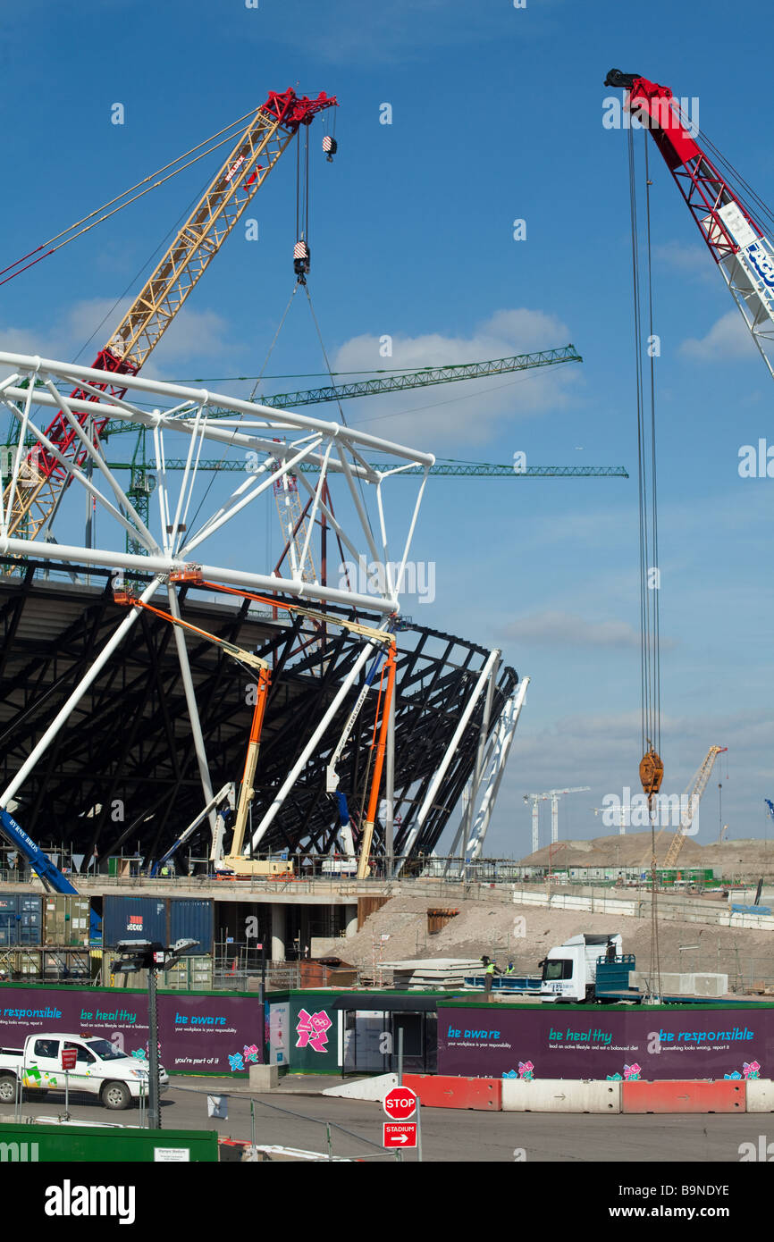 The London 2012 Olympic stadium under construction March 2009 Stratford ...
