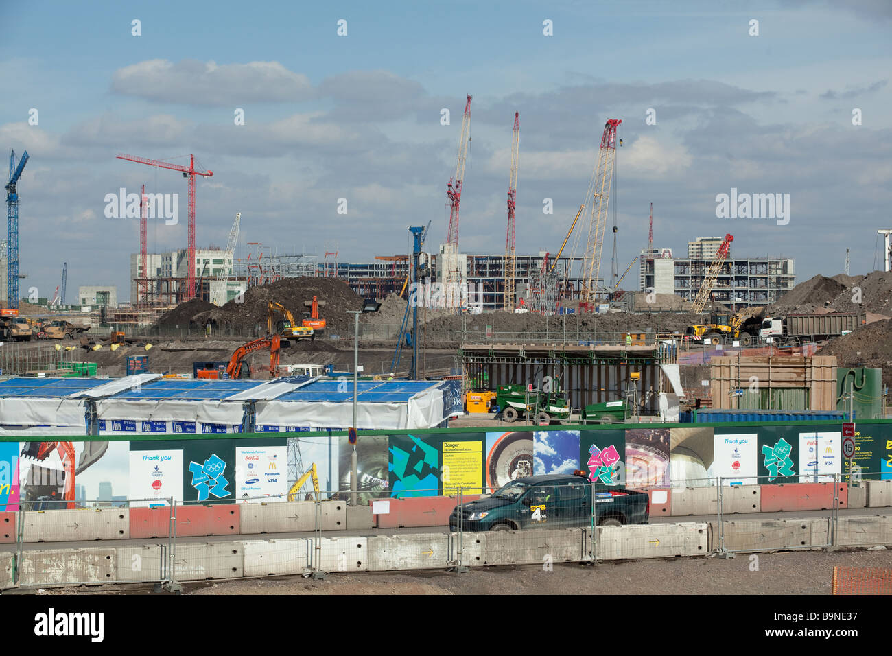 The London 2012 Olympic stadium under construction March 2009 Stratford ...