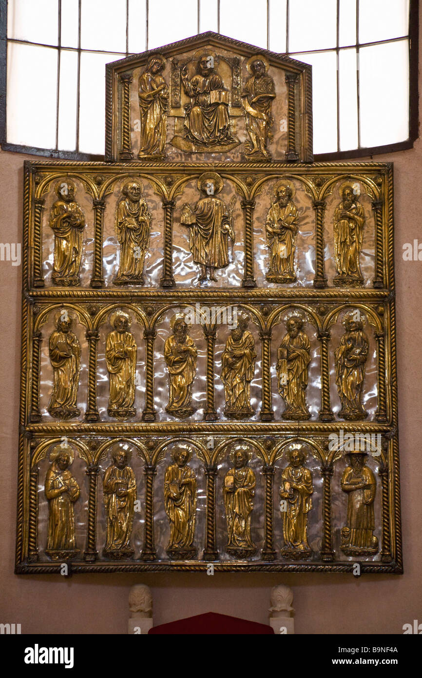 St Tryphon Cathedral interior altarpiece altar Kotor Montenegro Europe ...