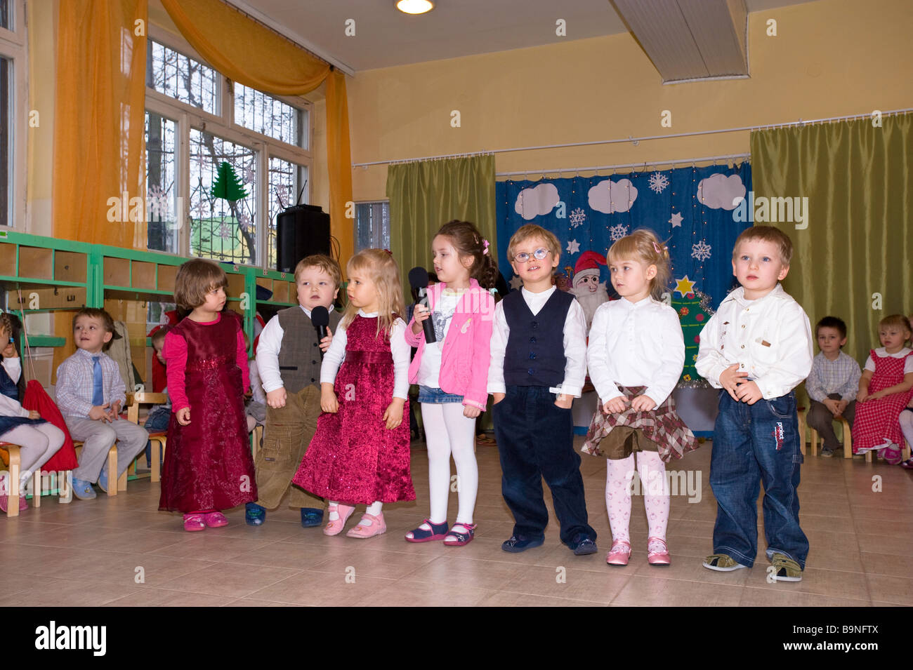 Children performing In kindergarten Poland Stock Photo - Alamy