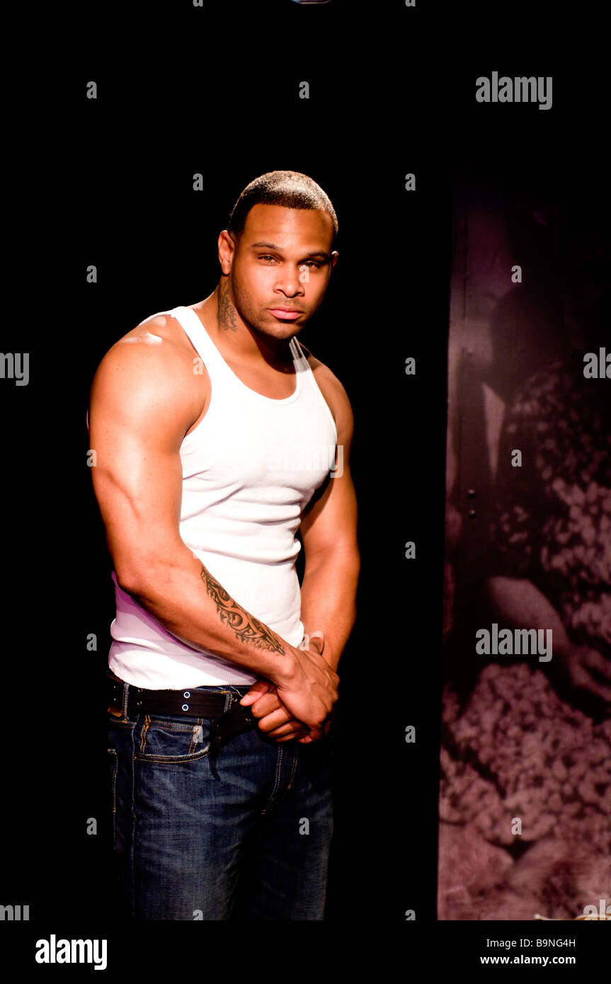 handsome black african american male stage actor model portrait pose ...