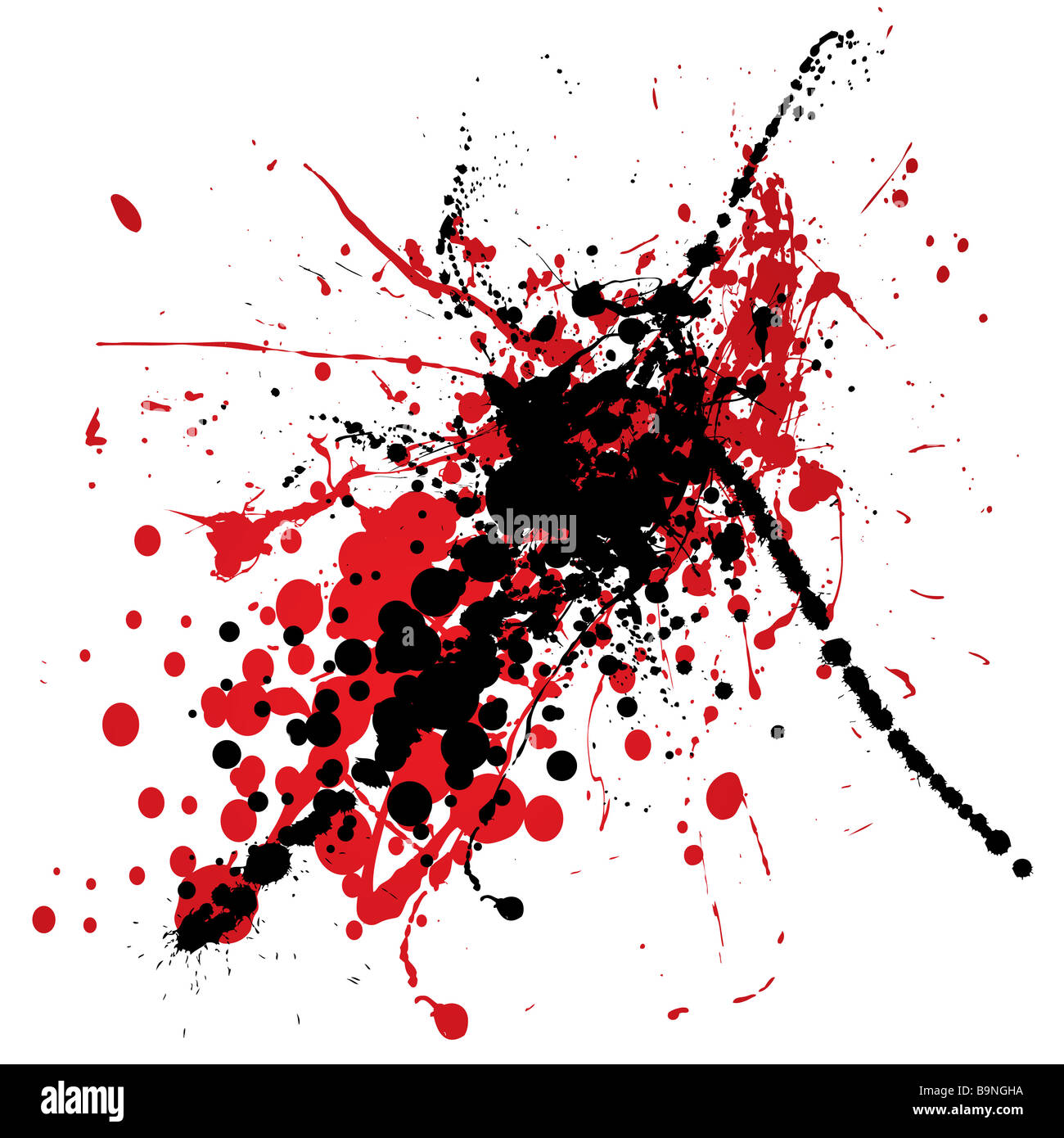 red and black ink splat with blood like dribble Stock Photo - Alamy