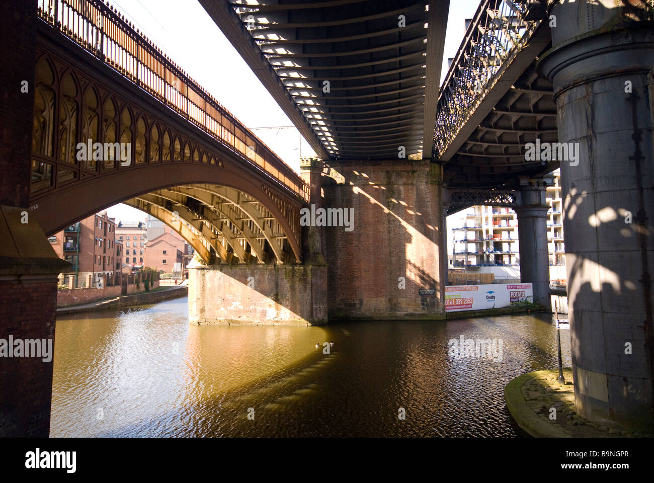 Bridges over Manchester Water Stock Photo - Alamy