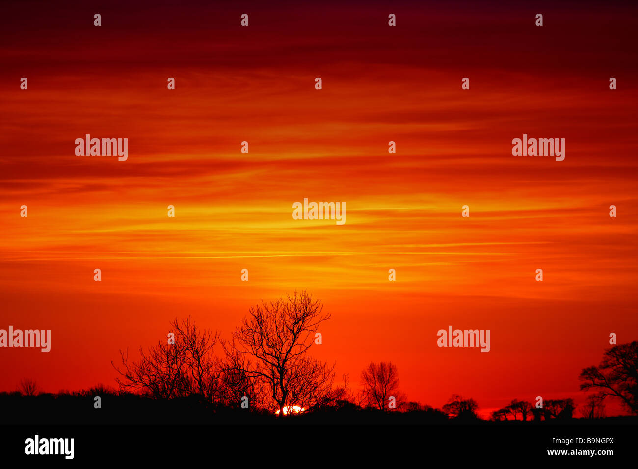 A Typical Norfolk [brilliant sunset] Great Britain Stock Photo - Alamy