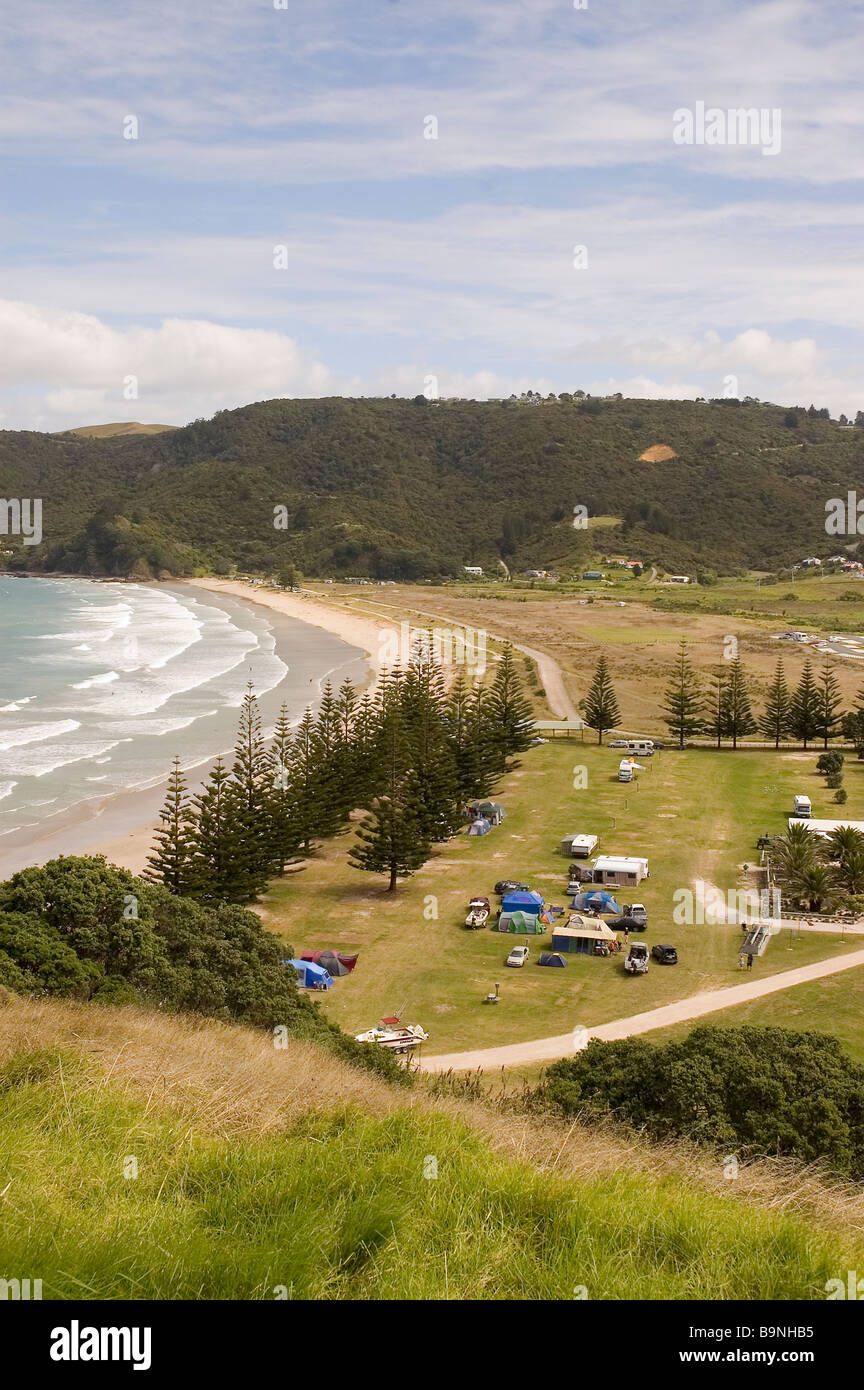 matauri bay camping northland far north new Zealand Stock Photo - Alamy