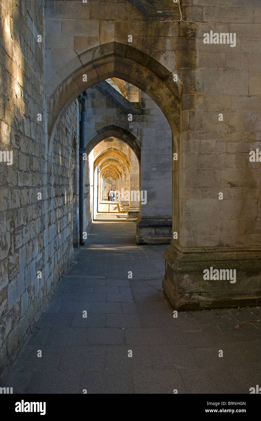 winchester cathedral arches Stock Photo - Alamy