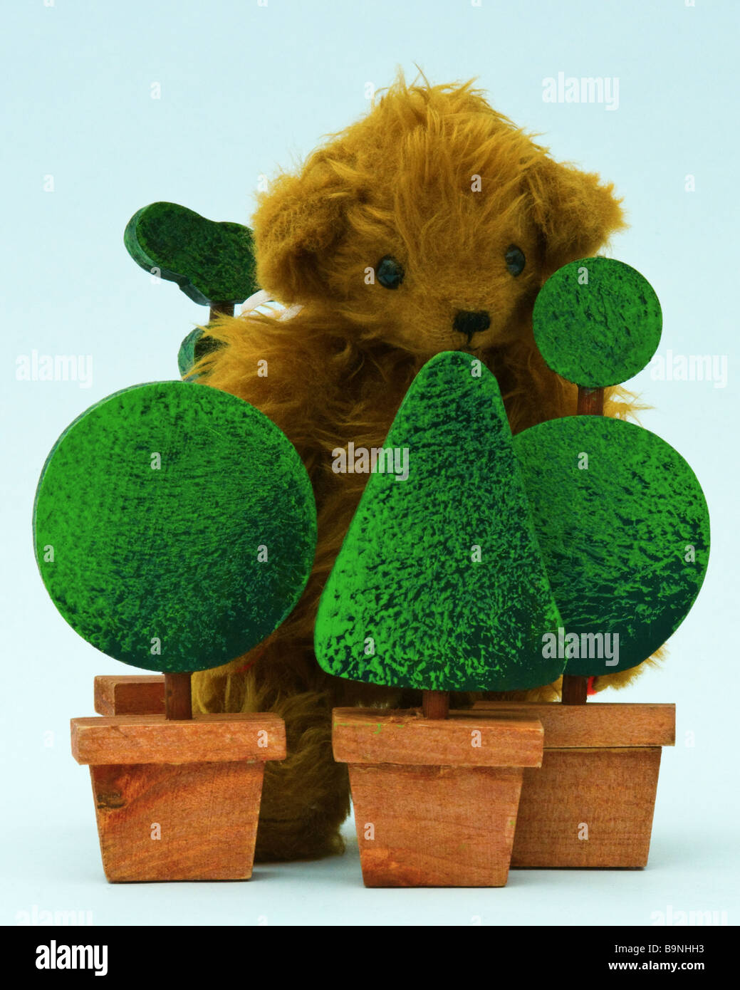 Miniature teddy hiding in the bushes (Mini Bear Collection Stock Photo ...