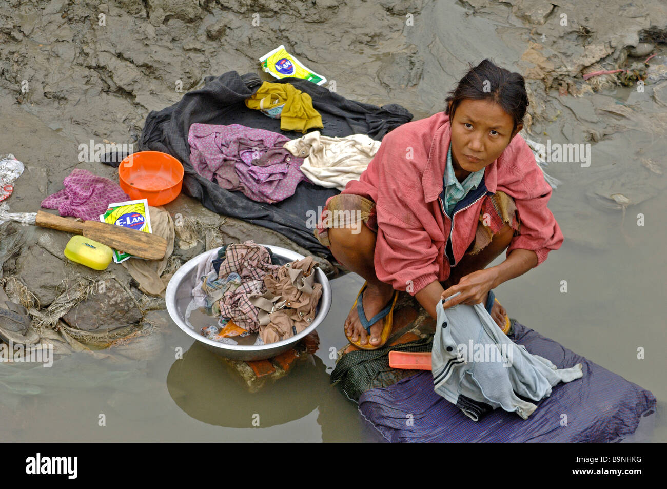 washing clothes at river Irrawaddy Burma Stock Photo - Alamy