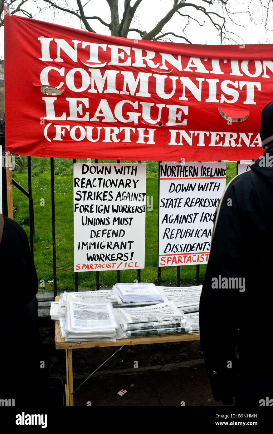 Political signs at a demonstration Stock Photo - Alamy