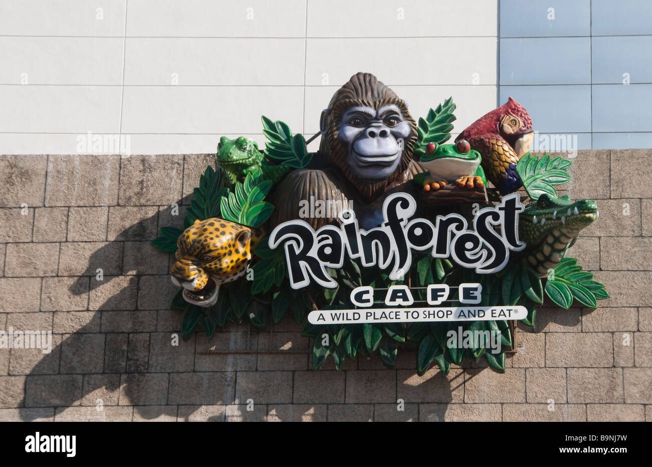 Rainforest Café sign on Forum Mall Stock Photo - Alamy