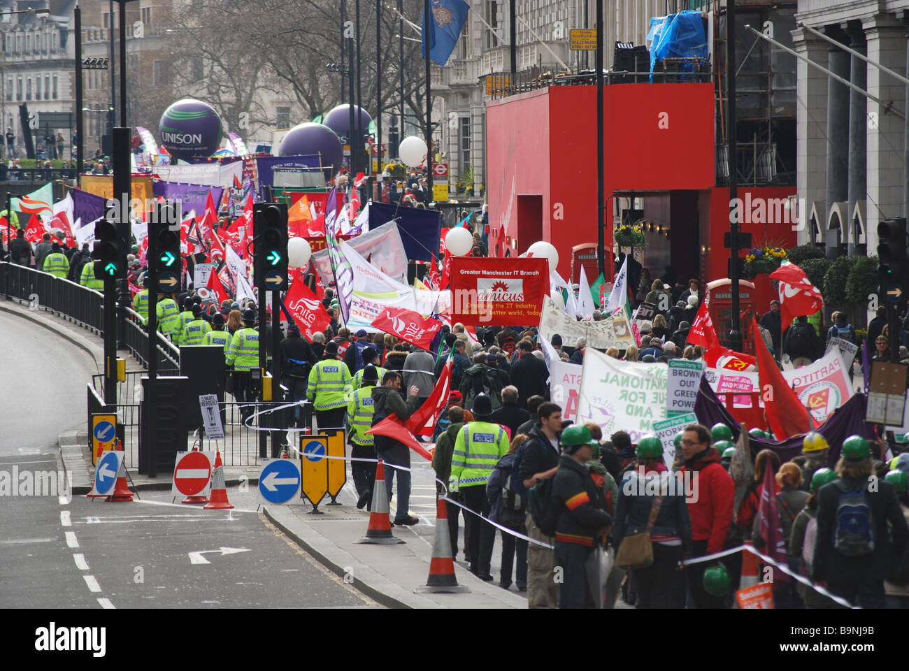 G20 Protest March London 2009 Stock Photo - Alamy