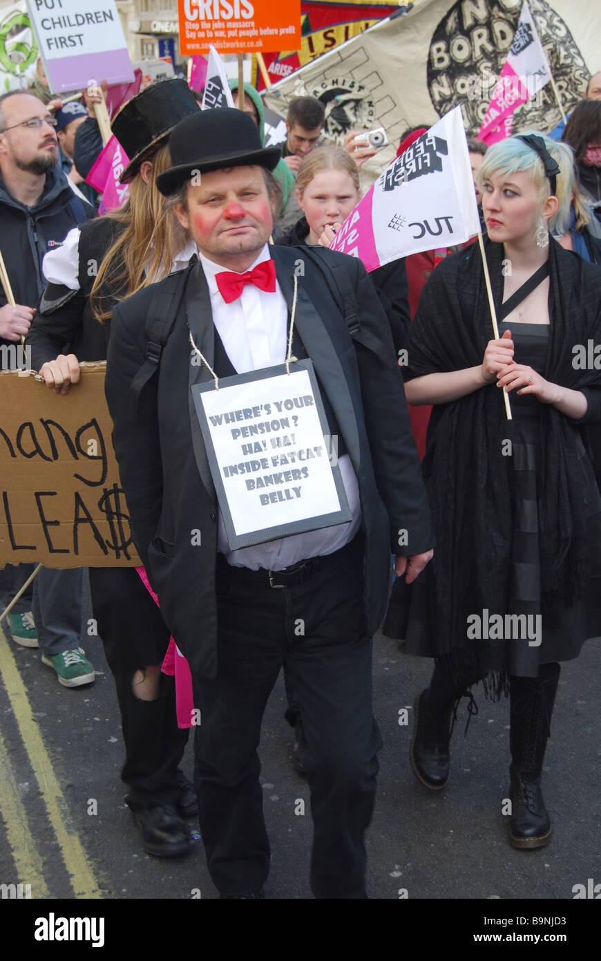 G20 Protest March London 2009 Stock Photo - Alamy