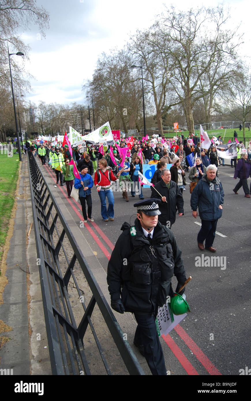G20 Protest March London 2009 Stock Photo - Alamy