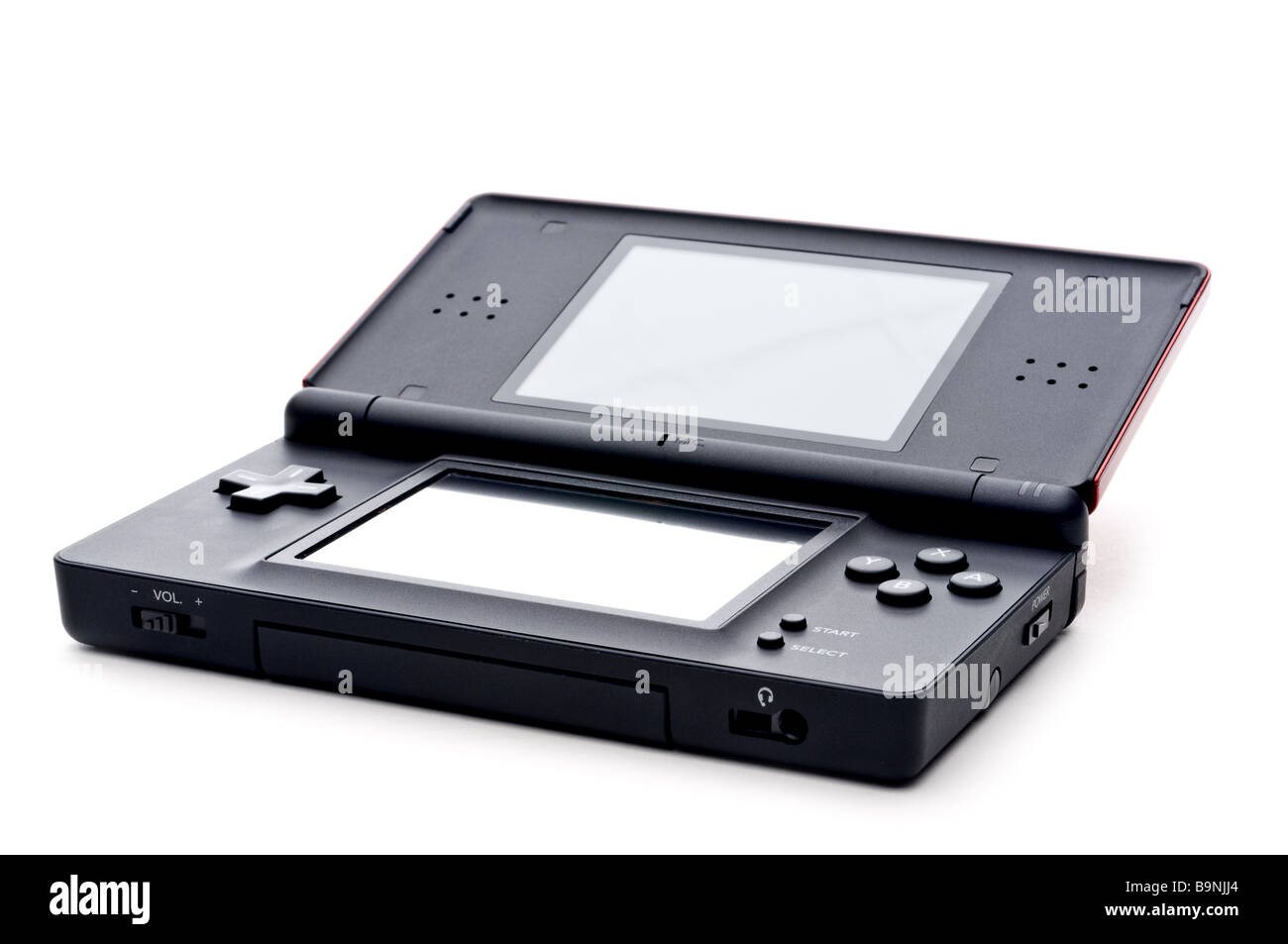 a closeup of an electronic computer game device on white Stock Photo ...