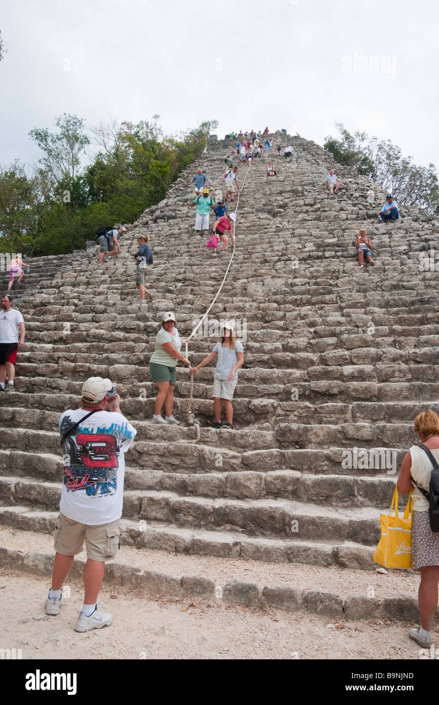 Mexico Yucatan 2009 Coba Mayan historic ruins complex - climbing the ...