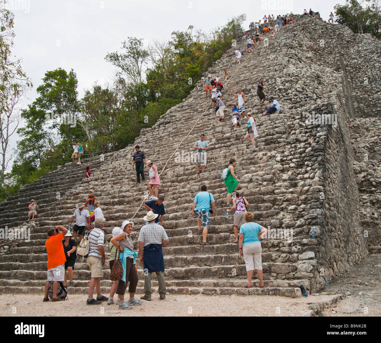 Mexico Yucatan 2009 Coba Mayan historic ruins complex - climbing the ...