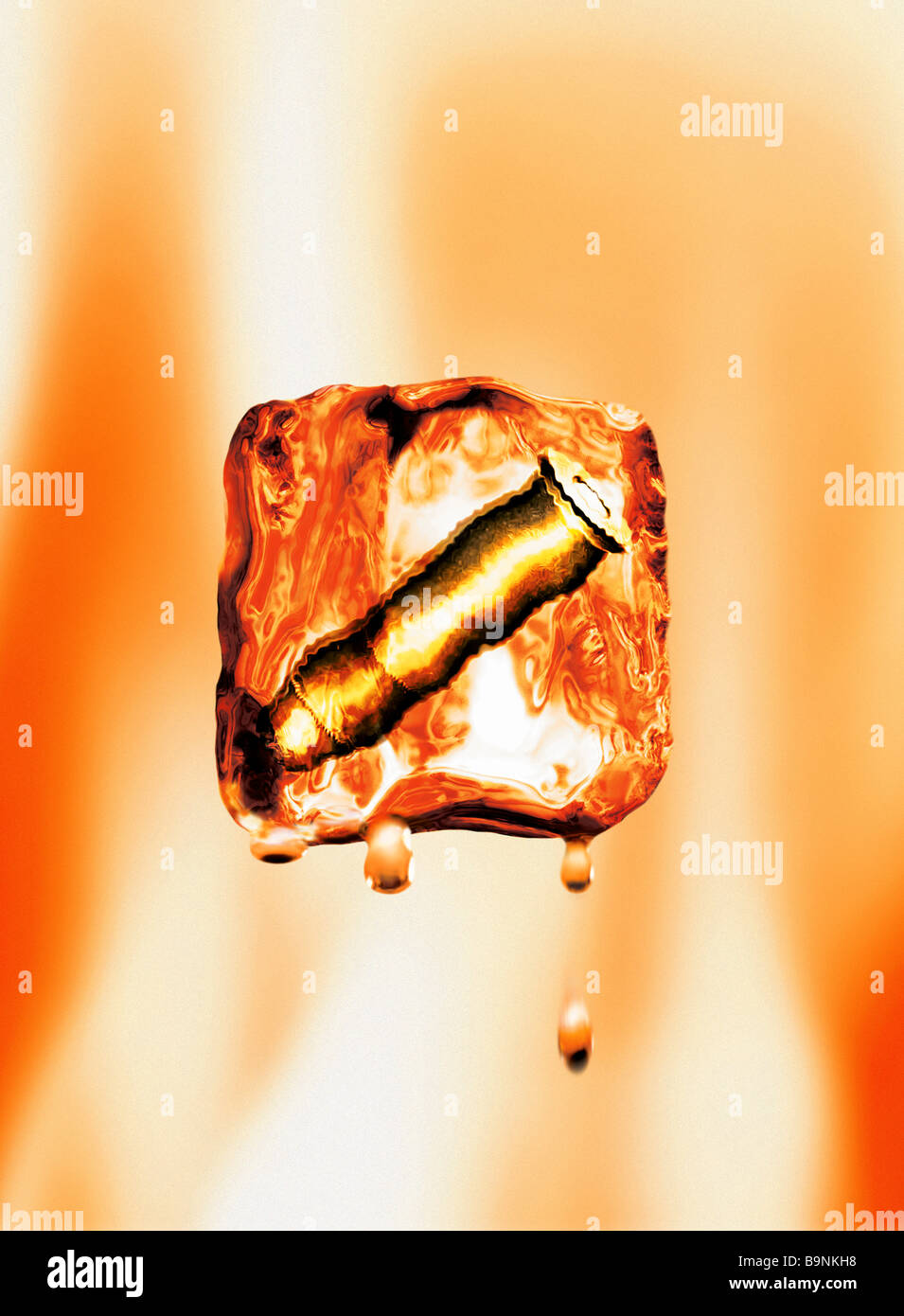 bullet on ice concept Stock Photo - Alamy