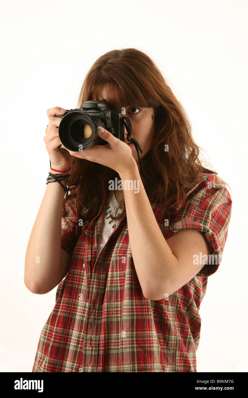 female with camera Stock Photo - Alamy