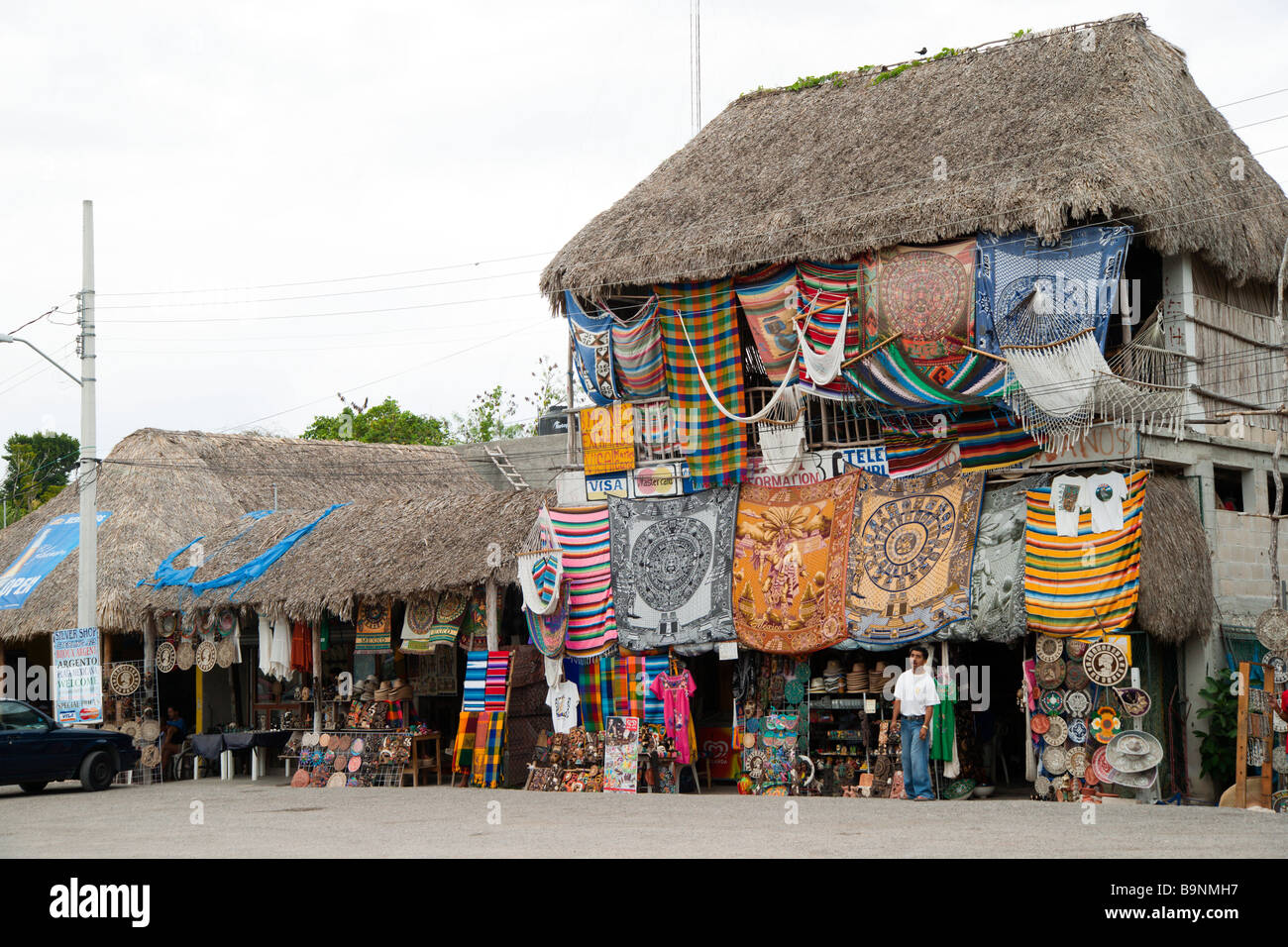 Mexico Yucatan - Coba Mayan historic ruins complex gift shop Stock ...