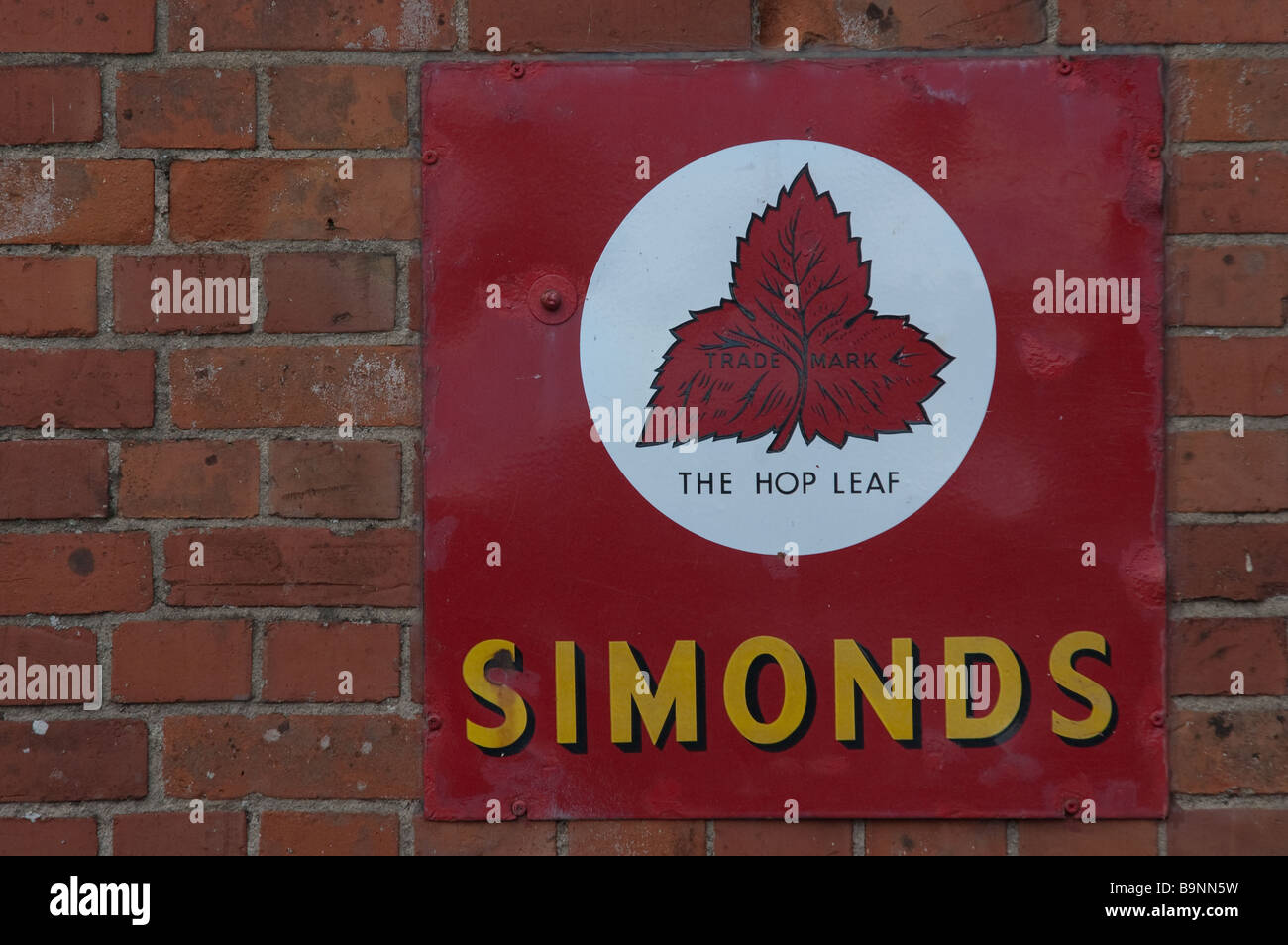 Simonds’ hop leaf motif on an old sign Stock Photo - Alamy