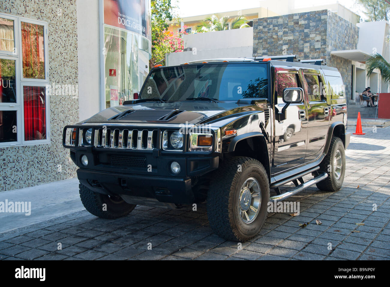 Mexico Yucatan - Hummer vehicle parked outside international brand ...
