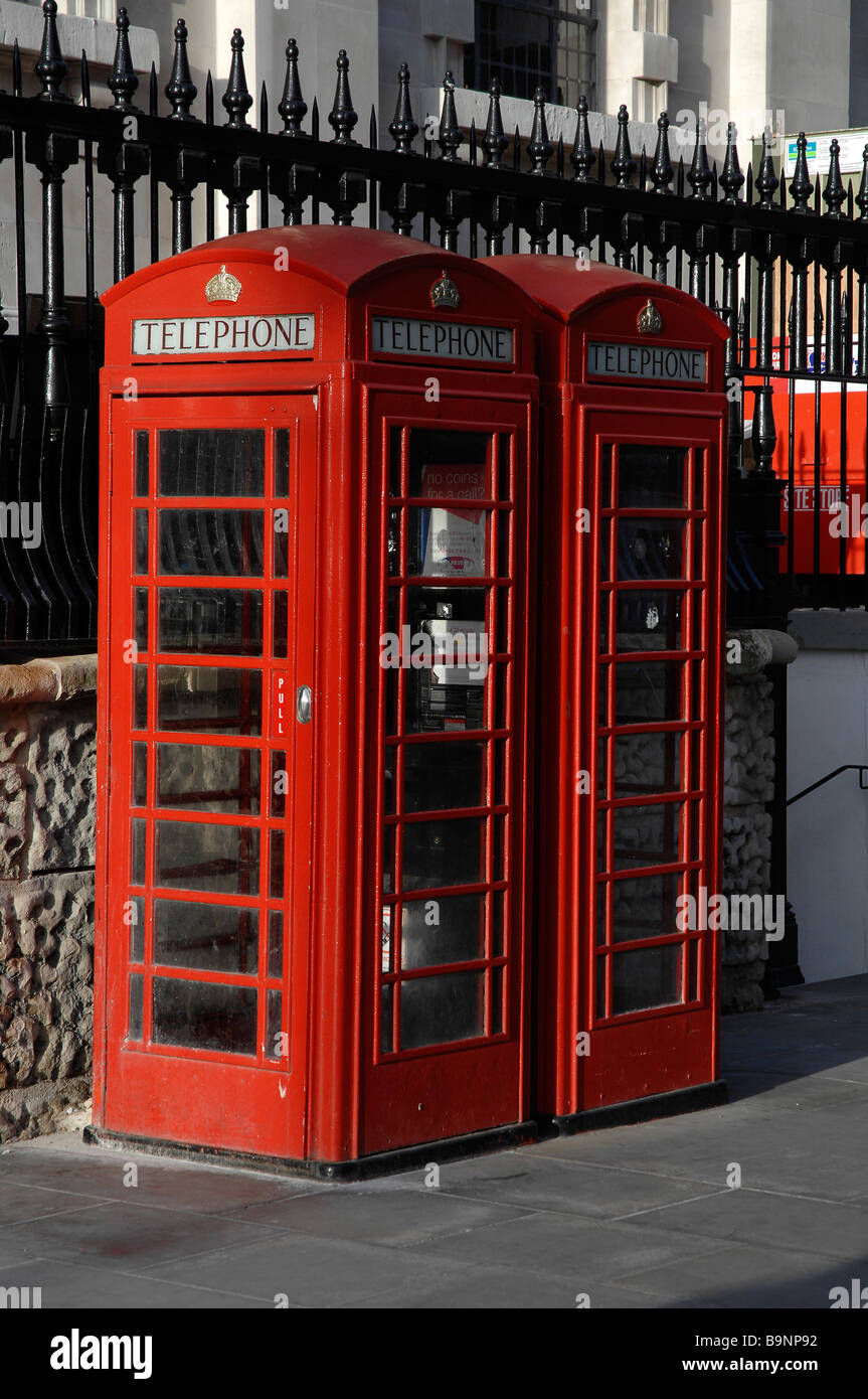 telephone box red crown Stock Photo - Alamy