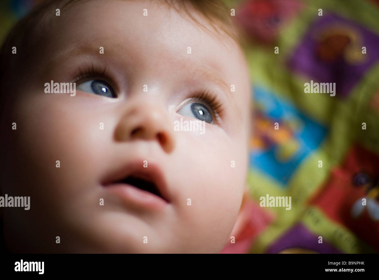 Baby's face close-up Stock Photo - Alamy