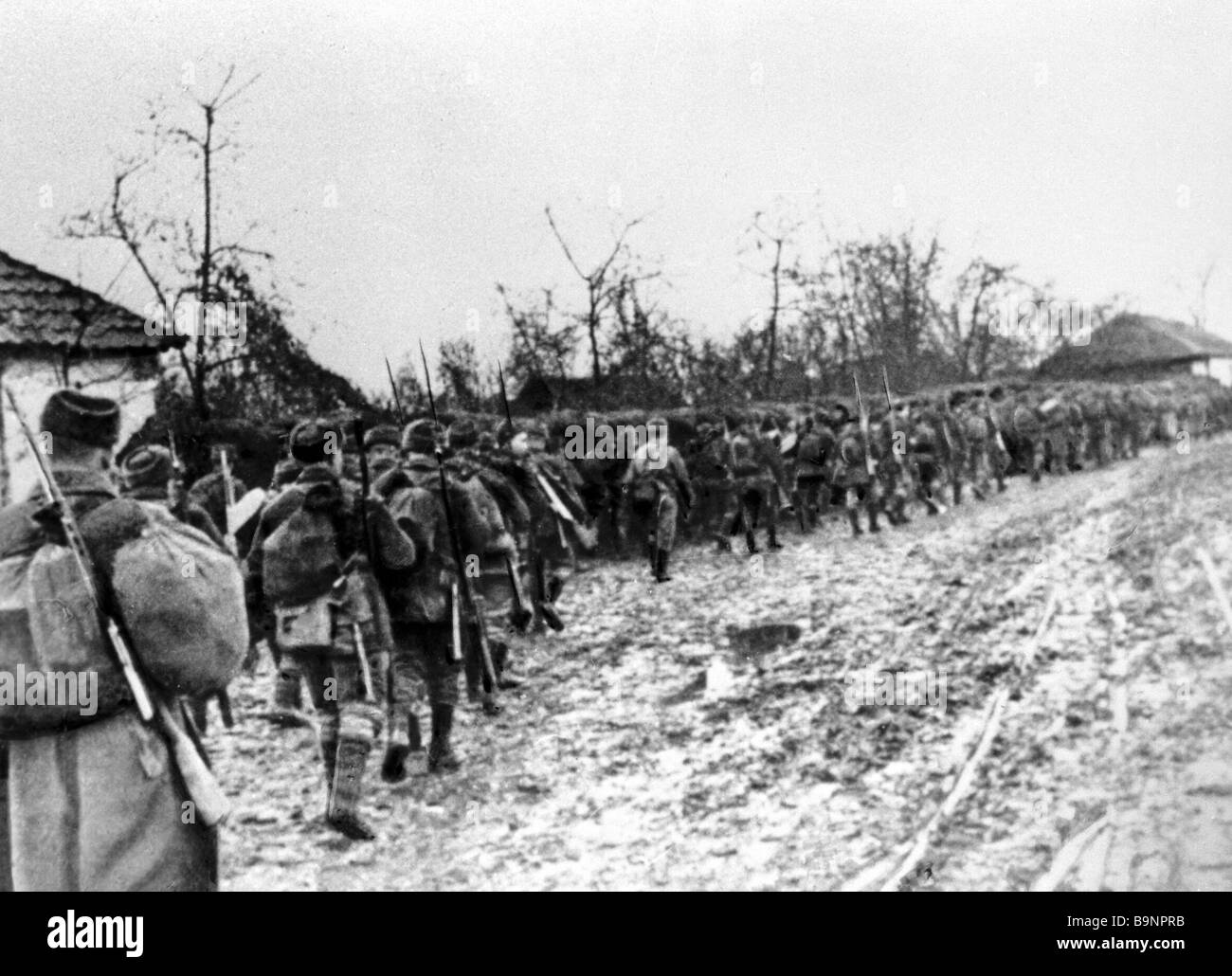 Red Army soldiers marching during the Great Patriotic war Stock Photo ...