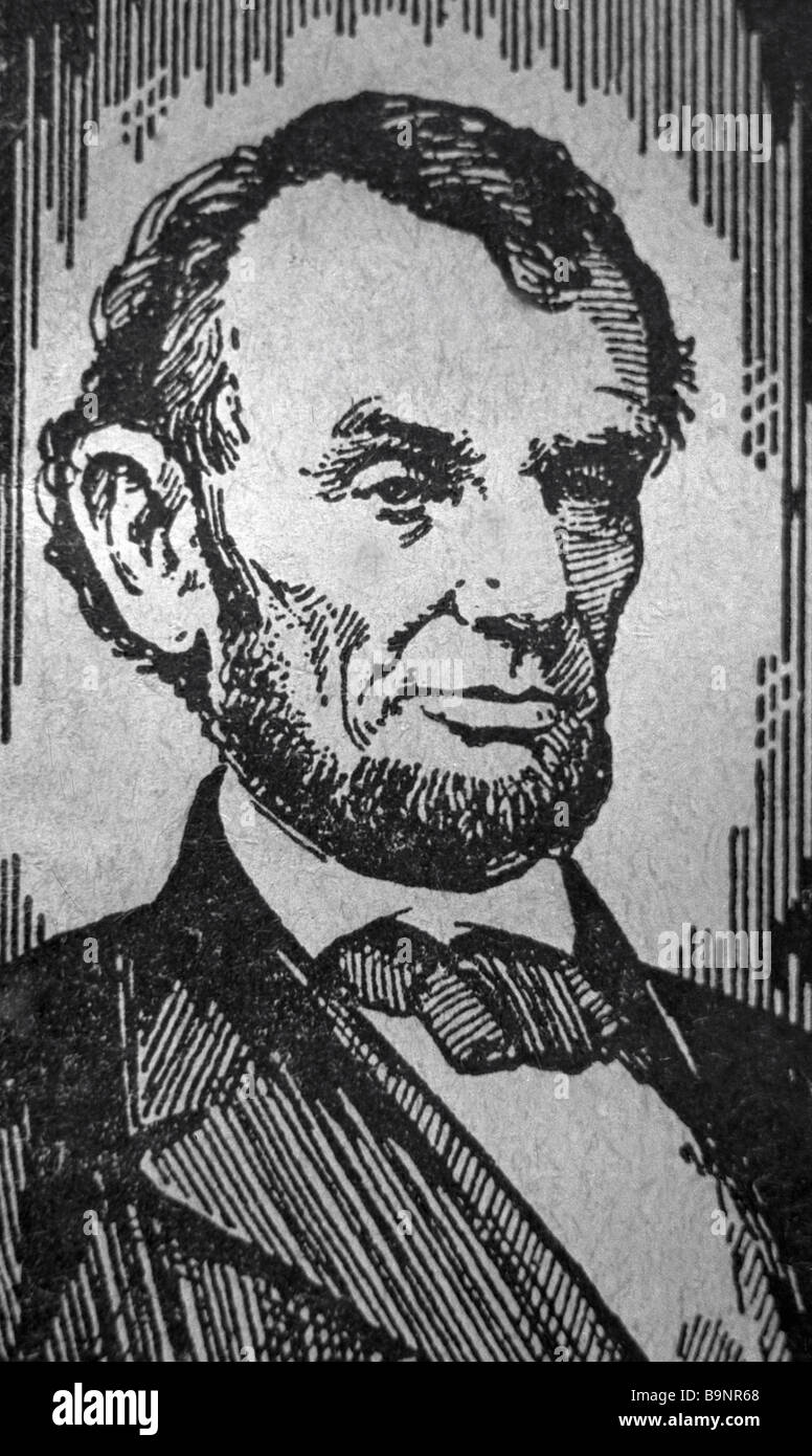 A portrait of the American president Abraham Lincoln by an unknown ...