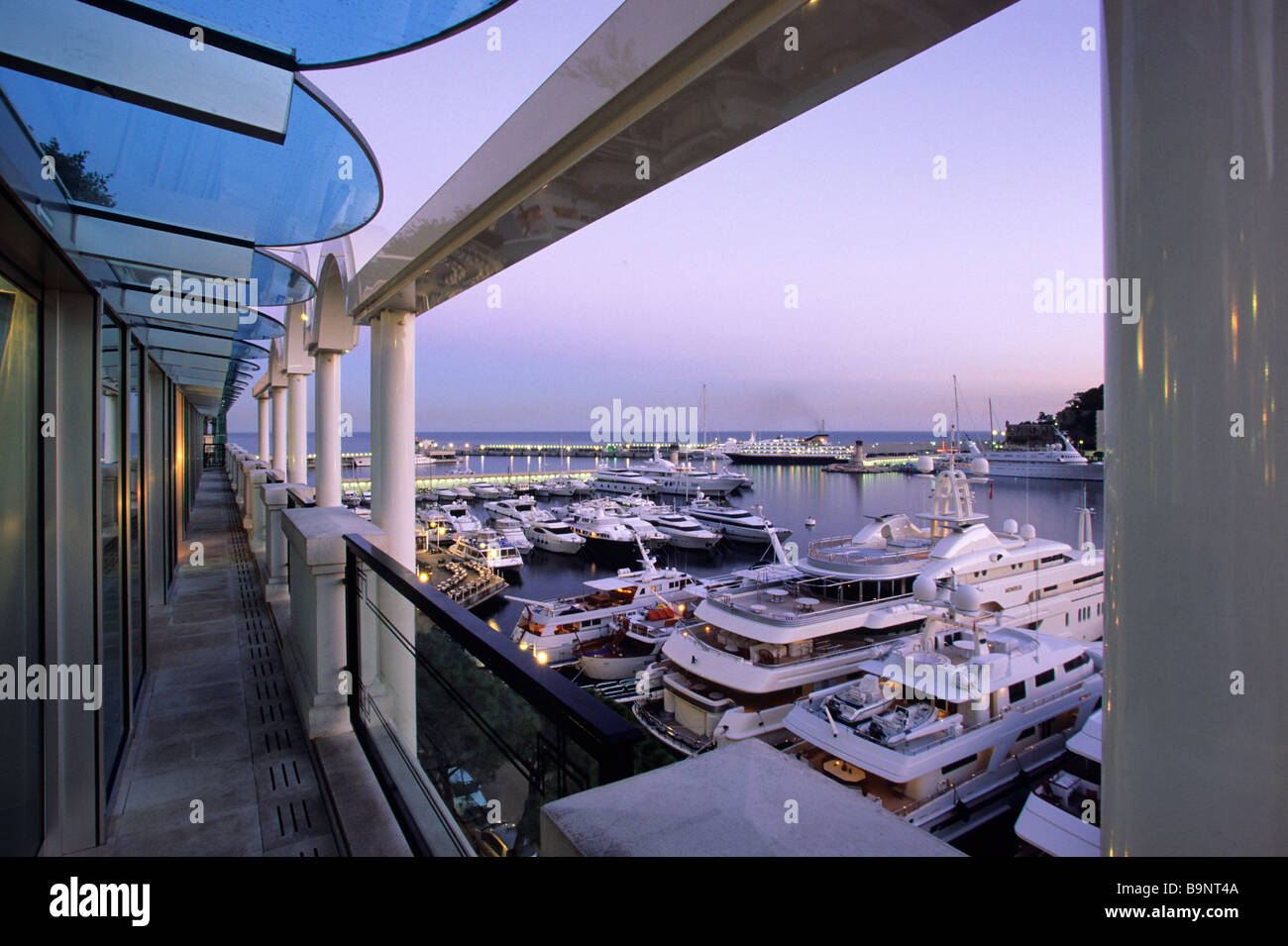 Principality of Monaco, Monte Carlo, the harbour seen from the balcony ...