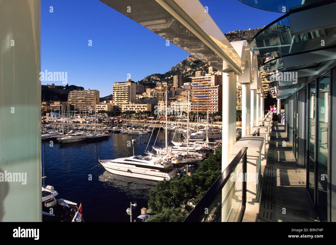 Principality of Monaco, Monte Carlo, the harbour seen from the balcony ...