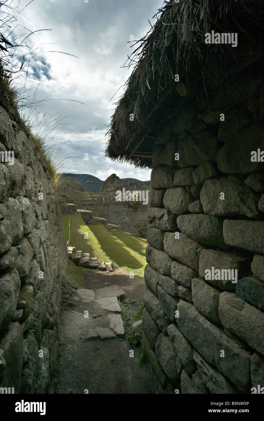 PERU MACHU PICCHU View of Machu Picchu and the Inca terraces from the ...