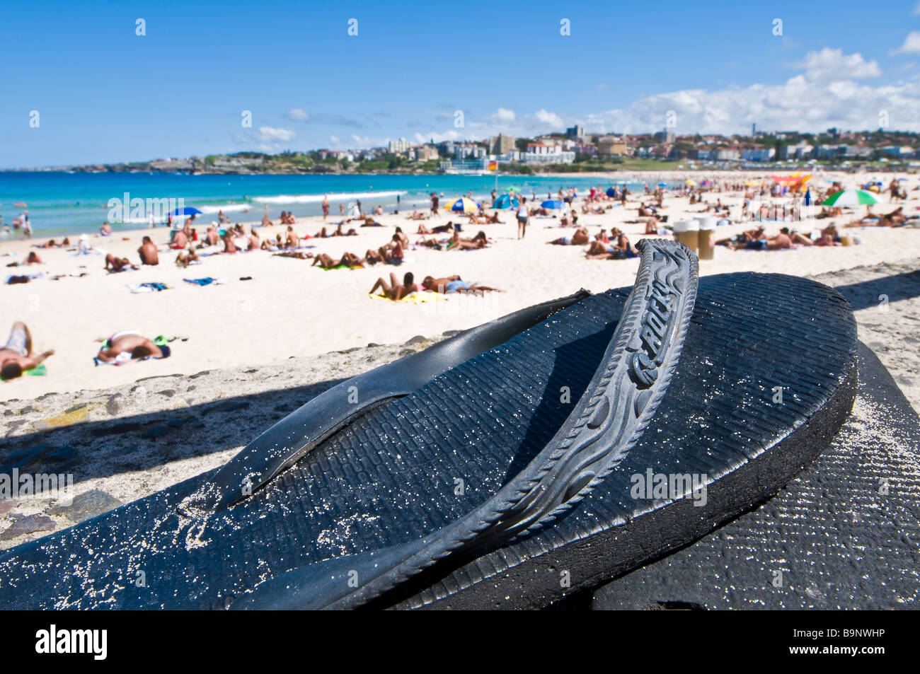 slip slop on Bondi beach summer 2009 Australia Stock Photo - Alamy